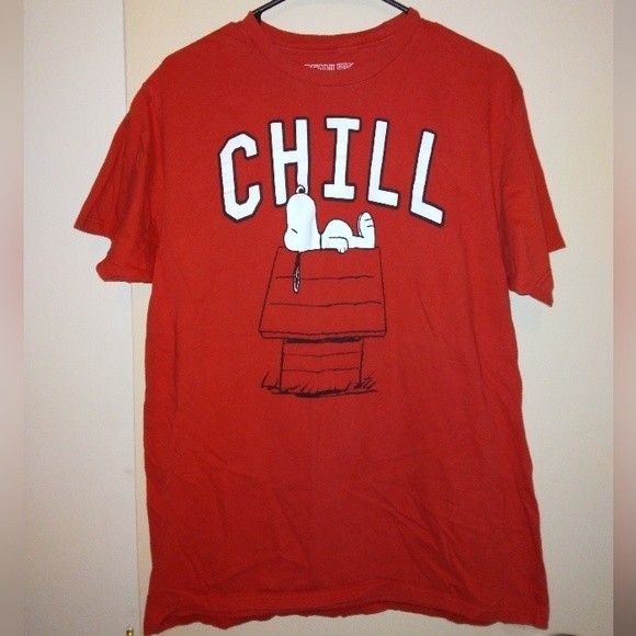 Peanuts | Shirts | Peanuts Snoopy Chill Tshirt Red Large | Poshmark
